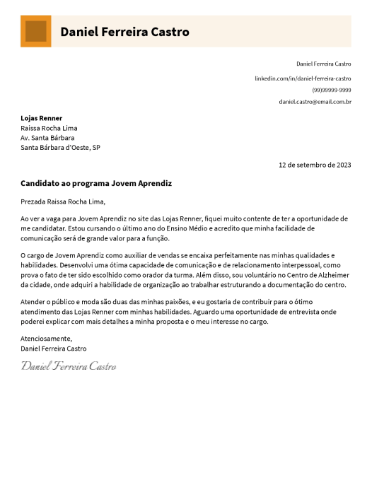 Os melhores modelos de carta de apresentação