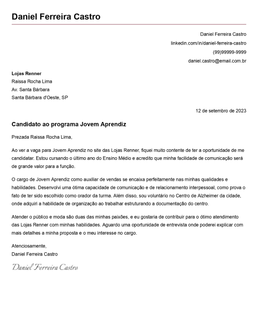 Os melhores modelos de carta de apresentação