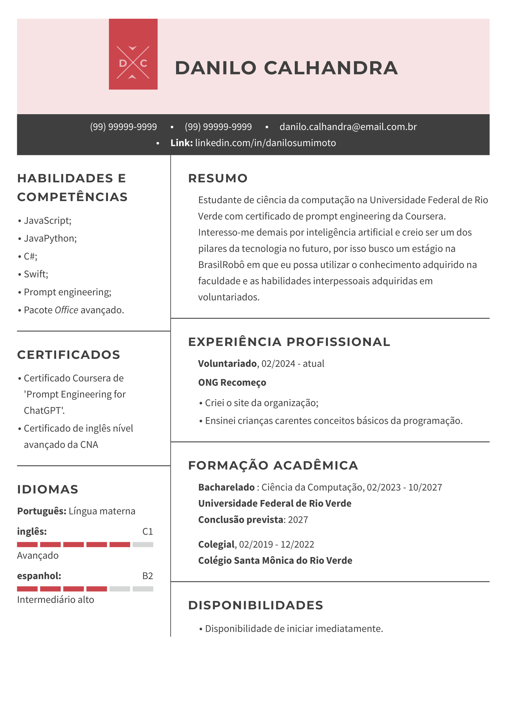 Melhores modelos de currículo prontos para baixar