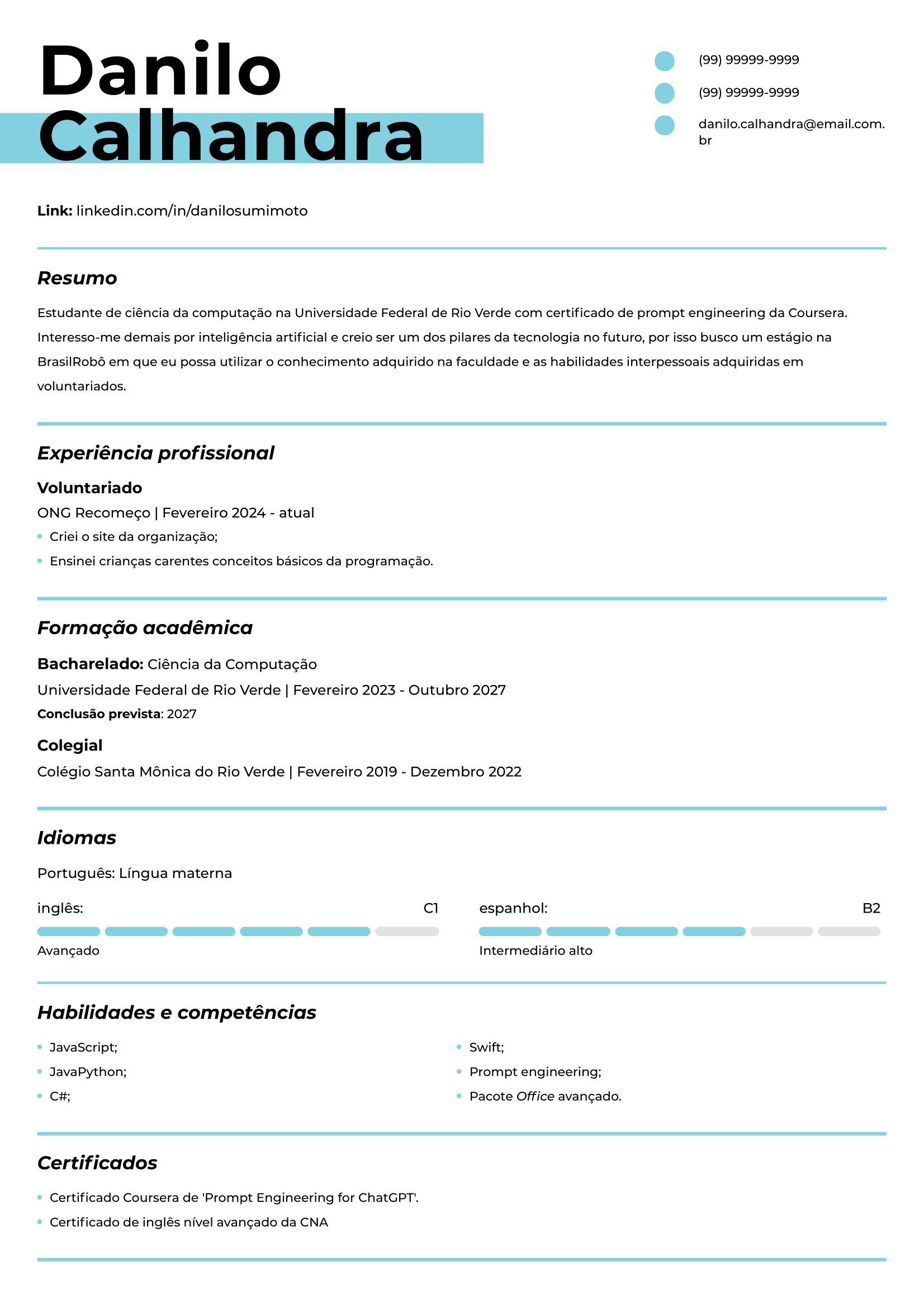 Melhores modelos de currículo prontos para baixar