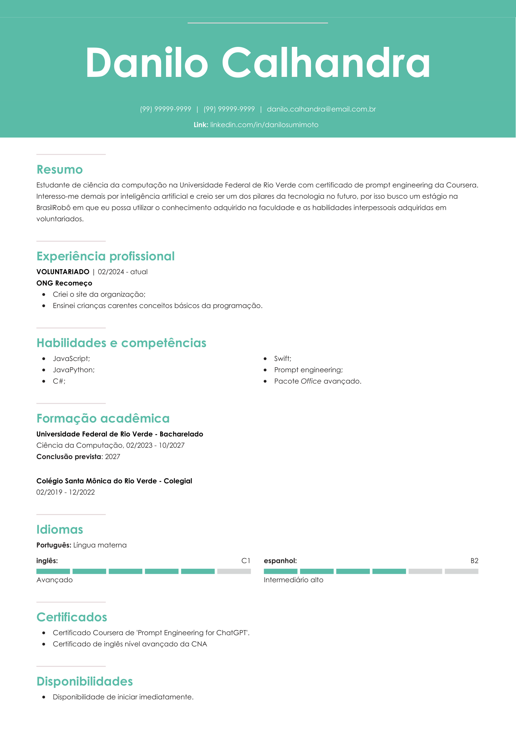 Melhores modelos de currículo prontos para baixar